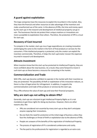All about Intellectual Property Rights (IPR) For Business Start-ups | PDF