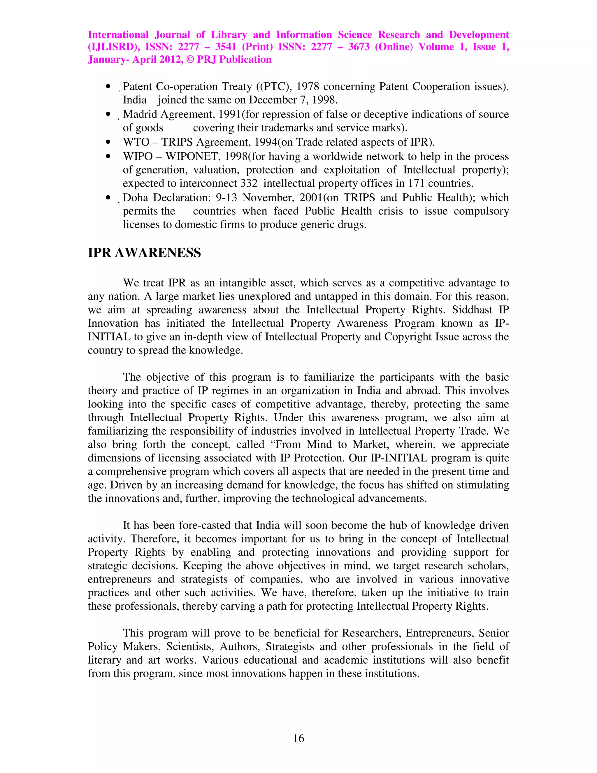 Intellectual property rights (ipr) in | PDF