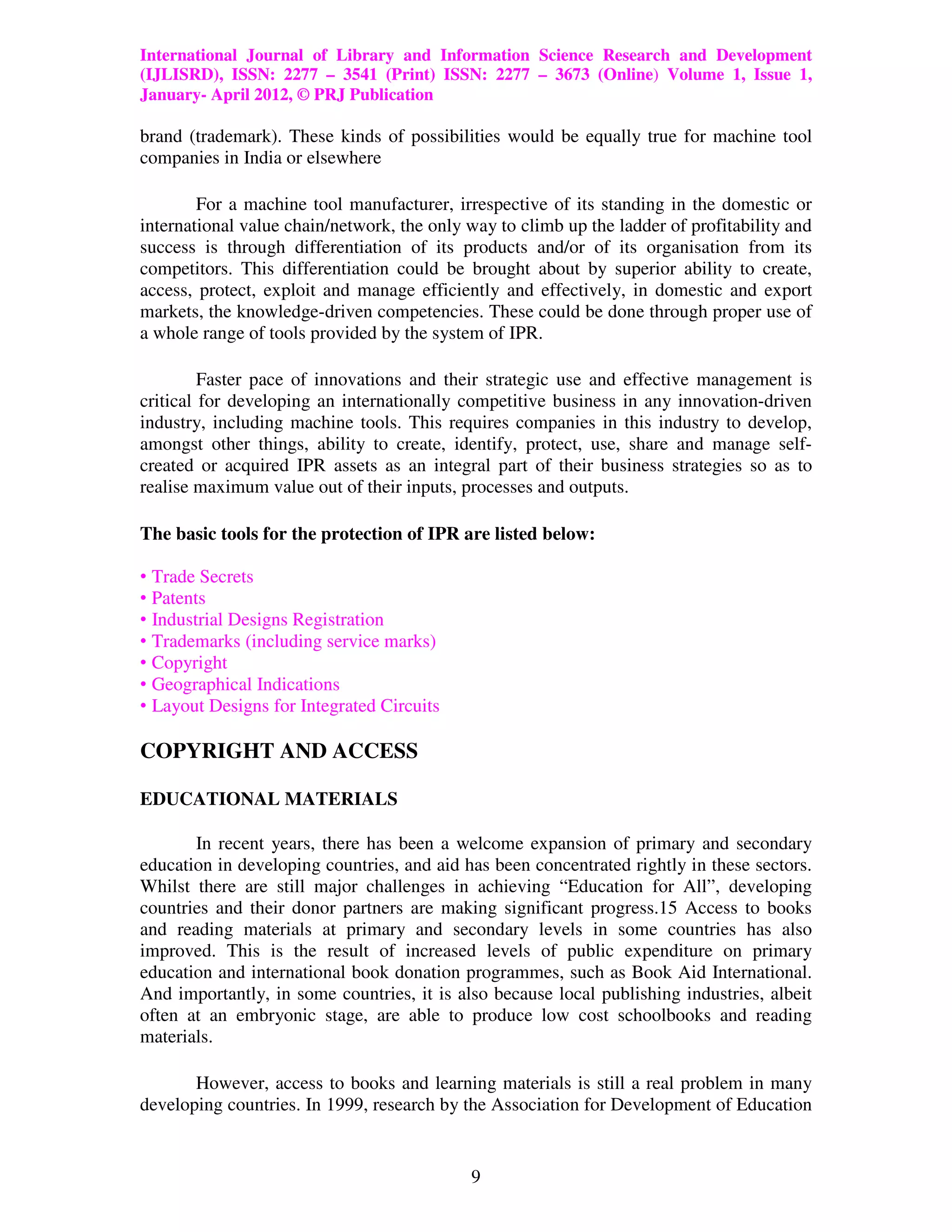 Intellectual property rights (ipr) in | PDF