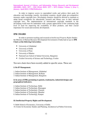 Intellectual property rights (ipr) in | PDF