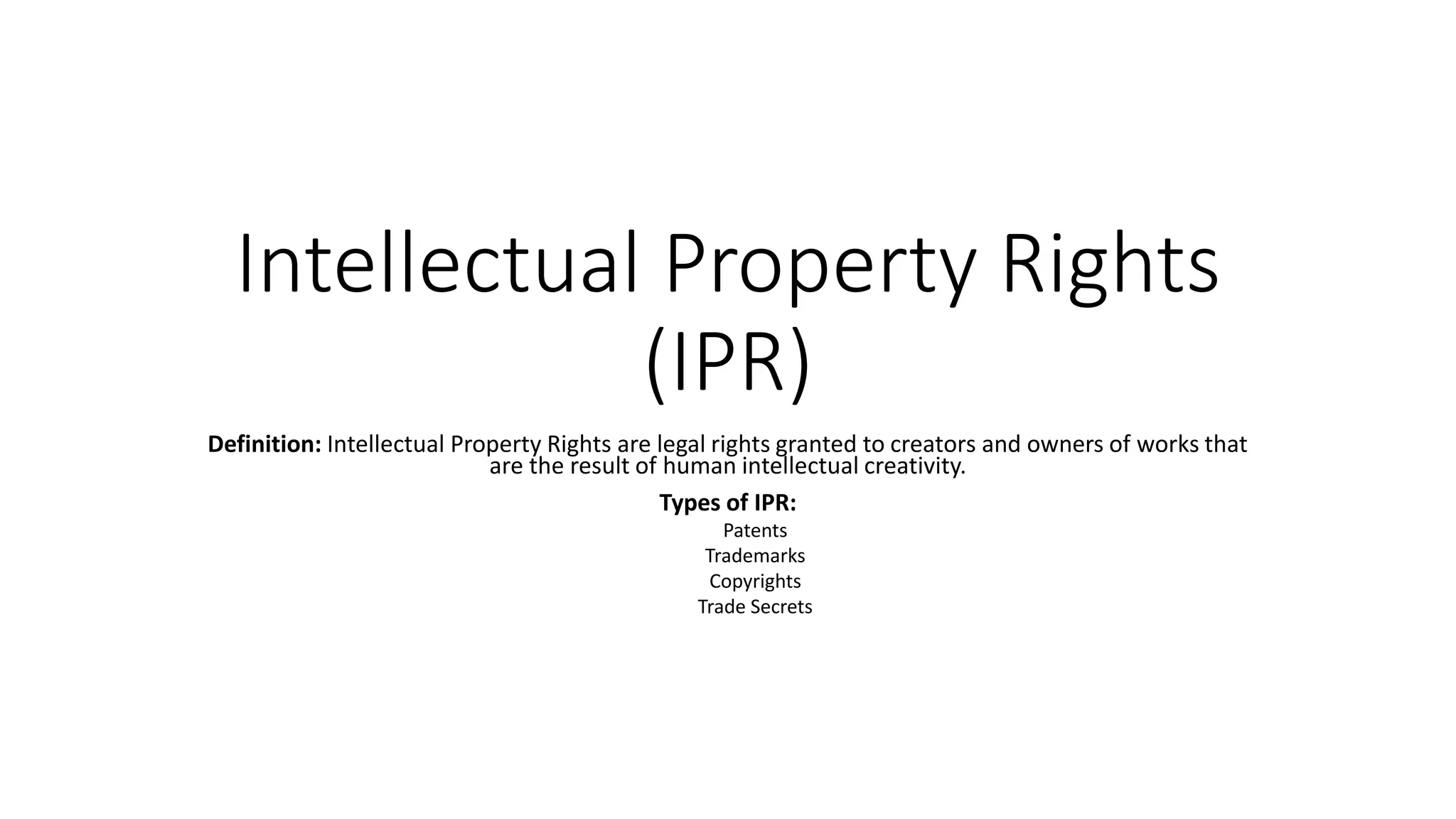 Intellectual Property Rights powerpoint presentation for May Kibera ...