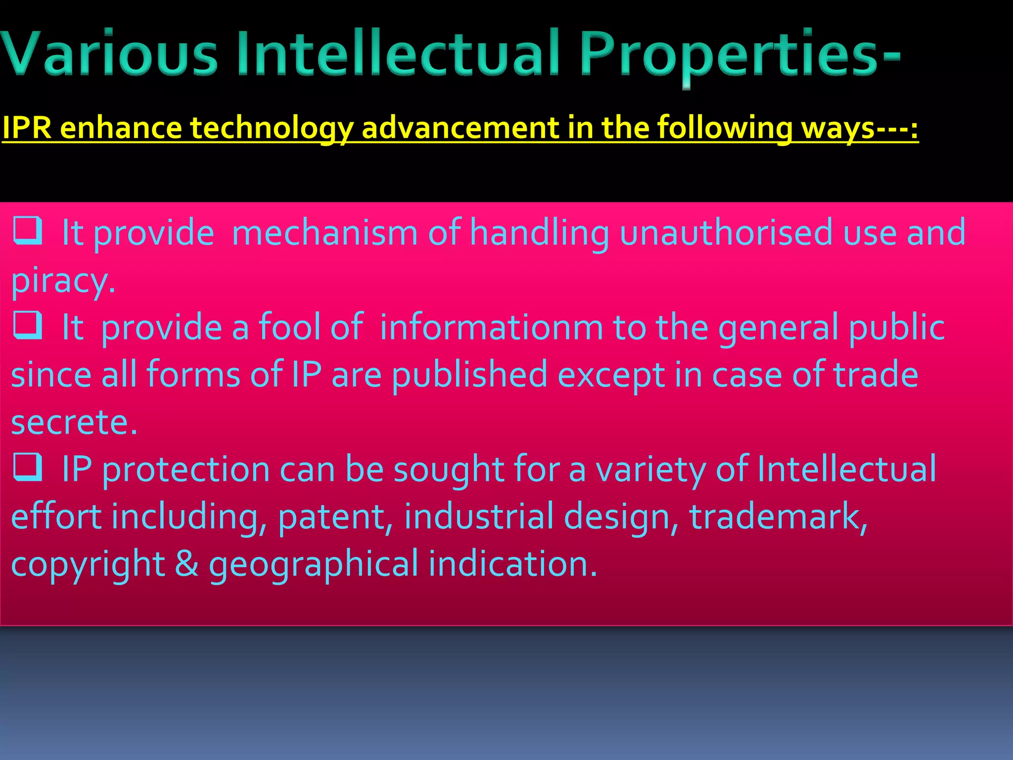 intellectual property rights : An overview | PPTX