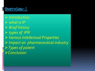 intellectual property rights : An overview | PPTX