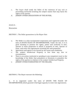 INTELLECTUAL PROPERTY SALE AGREEMENT | PDF