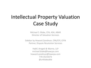 Intellectual Property Valuation Case study | PDF