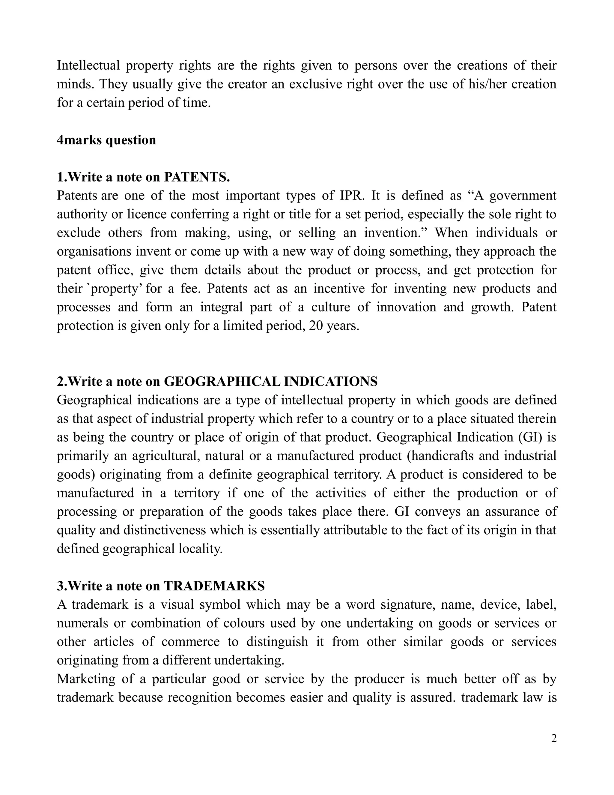 Intellectual property Rights with question answers.doc