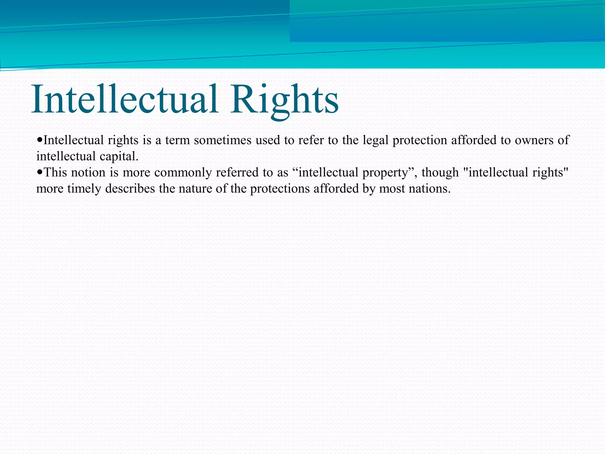 Intellectual rights ppt | PPT
