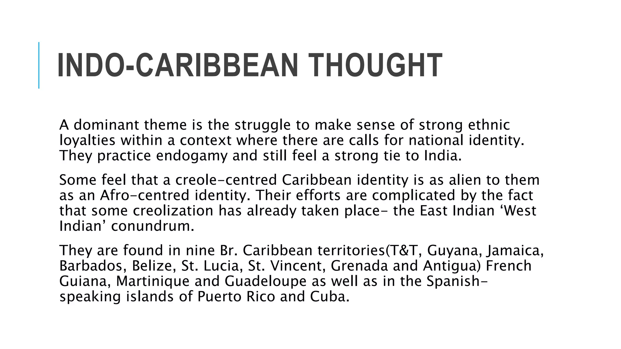Intellectual traditions - Caribbean Studies | PPTX