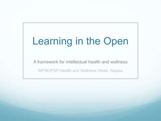 Intellectual wellness final | PPT