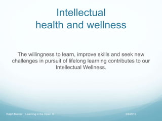 Intellectual wellness final | PPTX