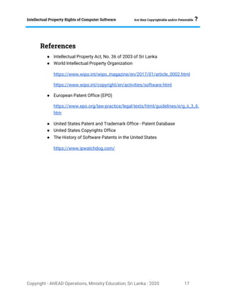 Intellectual Property Rights (IPR) of Computer Software | PDF