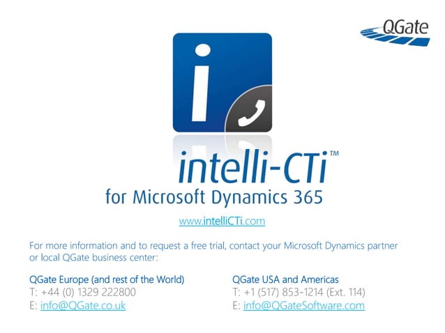 intelli-CTi for Dynamics 365 Version 4.2 Product Tour | PPT