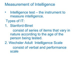 Intelligence | PPT | Educational Assessment | Education