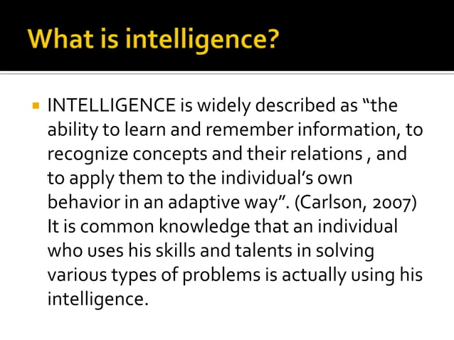 Intelligence | PPT