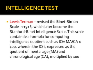 Intelligence Quotient Formula