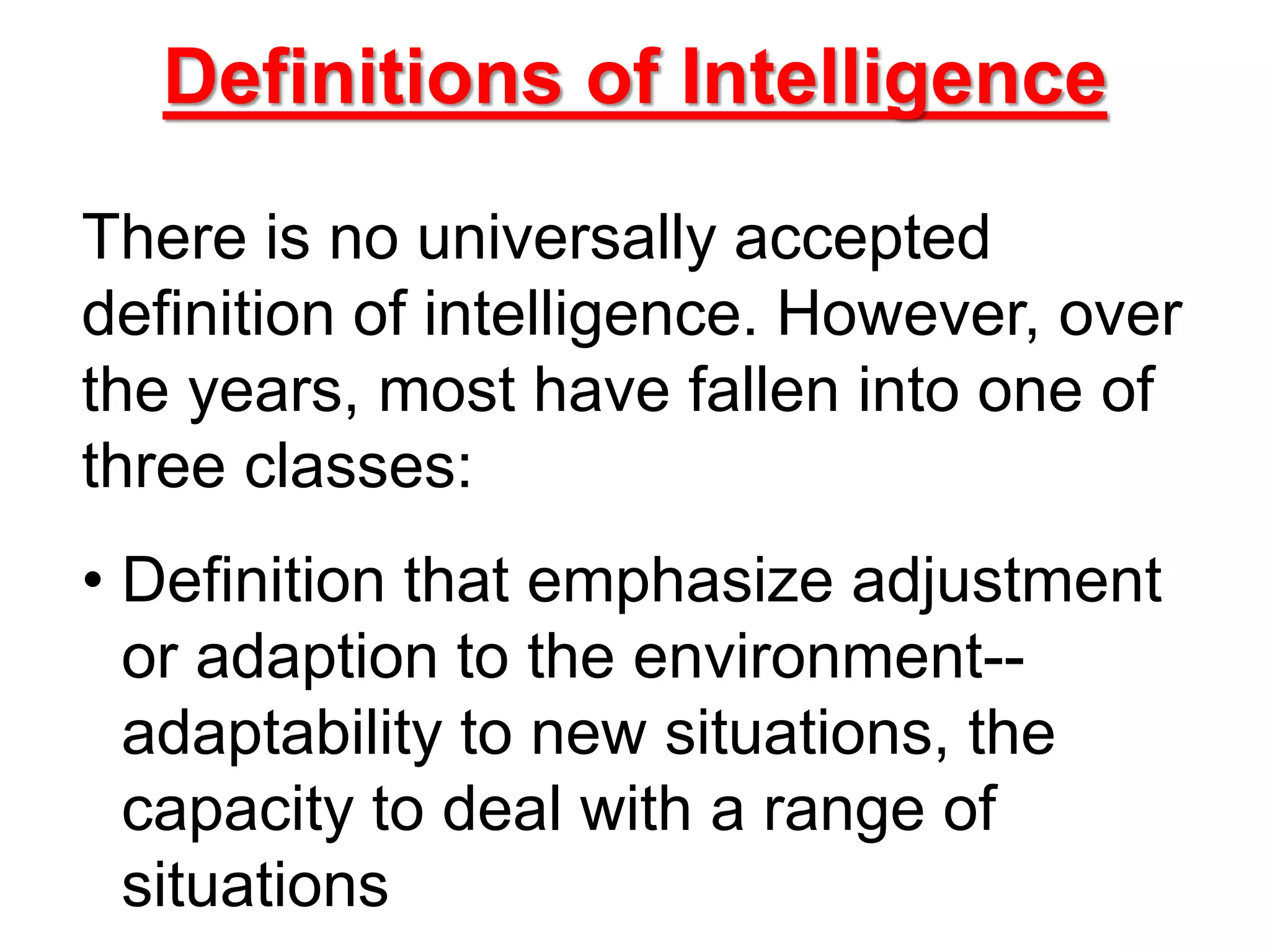 The Assessment of Intelligence | PPTX