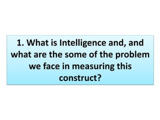 The Assessment of Intelligence | PPTX