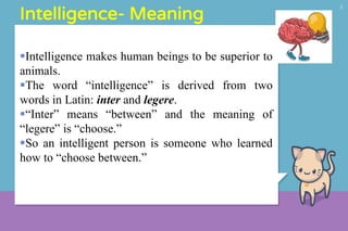 Intelligence- Cognitive Processes, Psychology | PPTX