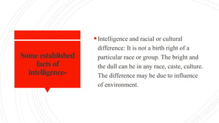 INTELLIGENCE | COGNITIVE FACTOR | PSYCHOLOGY | PPT