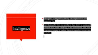 INTELLIGENCE | COGNITIVE FACTOR | PSYCHOLOGY | PPT