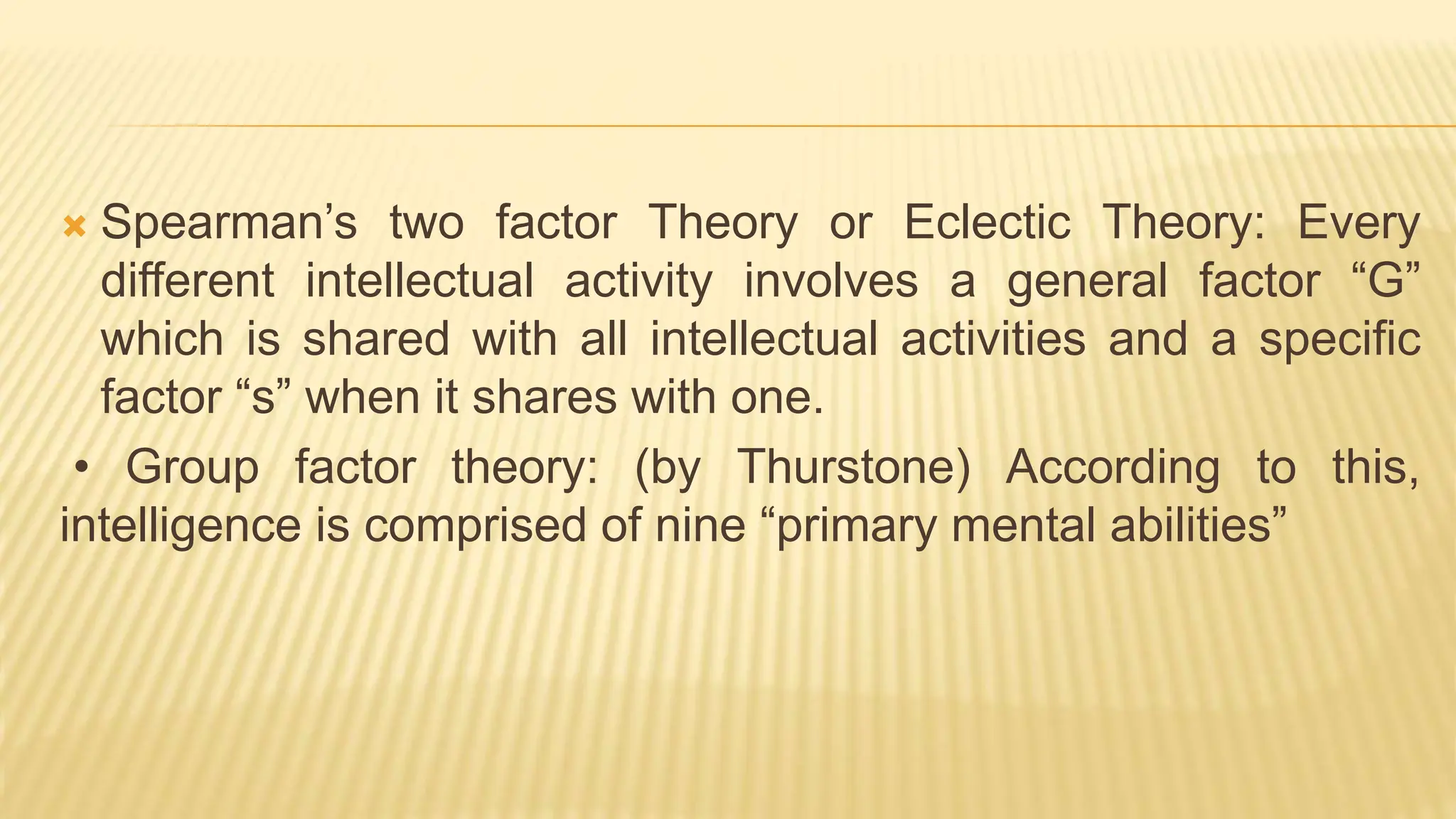 intelligence defination and types theories of intelligence | PPTX ...