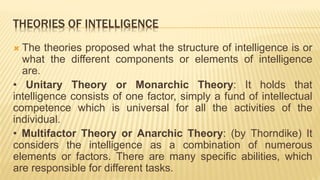 intelligence defination and types theories of intelligence | PPTX ...