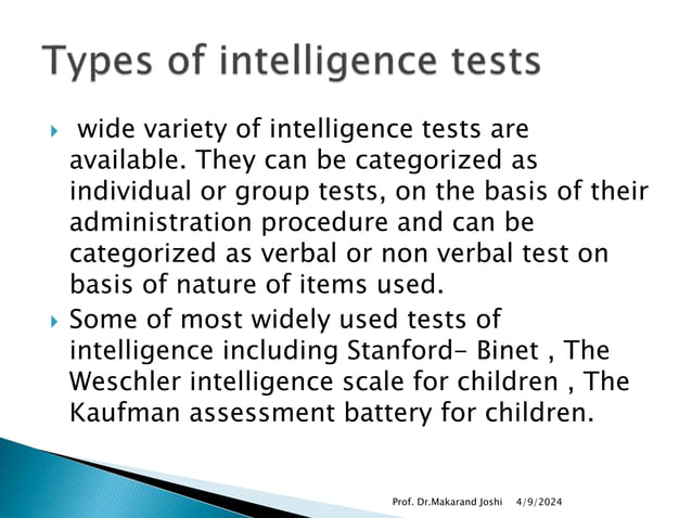 Intelligence meaning, Intelligent Quotient, tests of intelligence ...