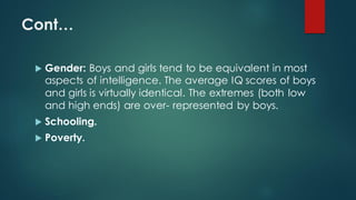 INTELLIGENCE, Definition, types ,factors affecting | PDF