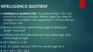 INTELLIGENCE, Definition, types ,factors affecting | PDF