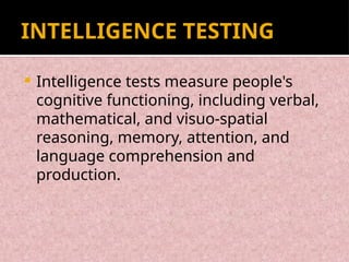 INTELLIGENCE TEST AND MEASUREMENT .pptx