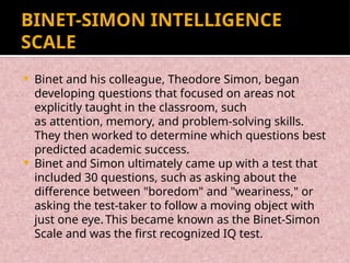 INTELLIGENCE TEST AND MEASUREMENT .pptx