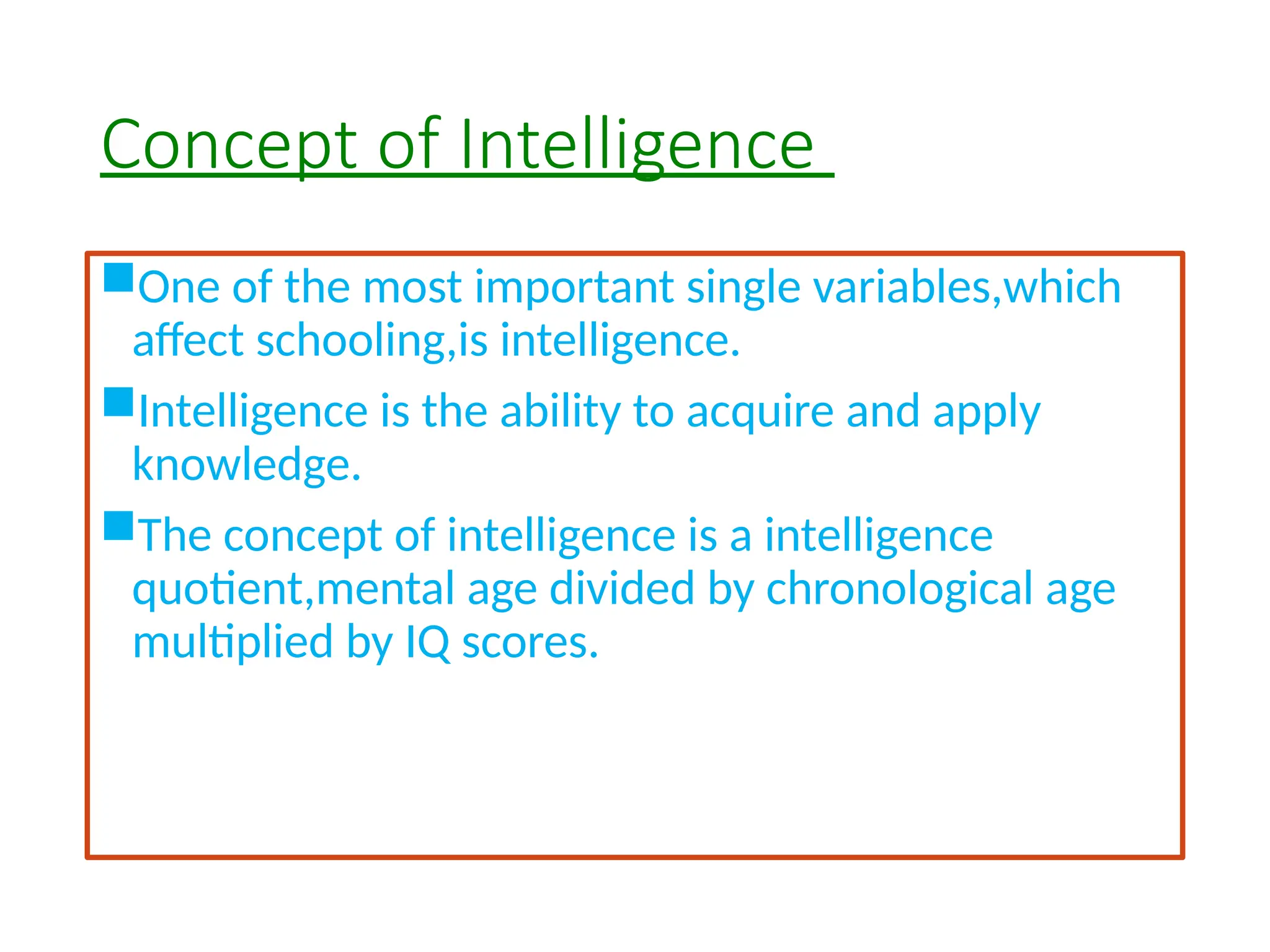 Intelligence -concept, definition, test of intelligence RPM and ( Otis ...