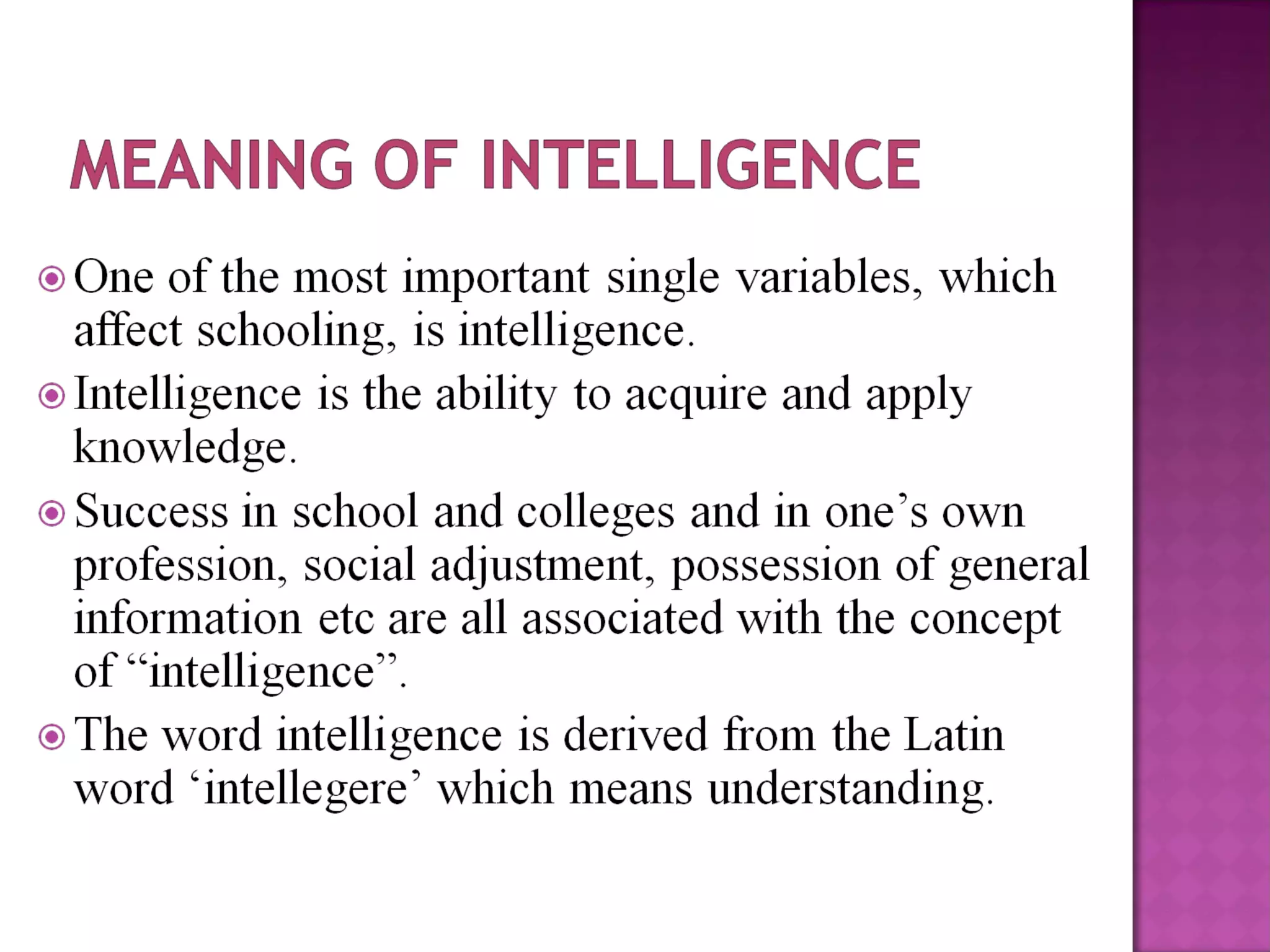 Intelligence PSYCHOLOGY | PPT