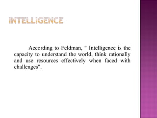 Intelligence PSYCHOLOGY | PPT