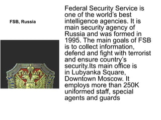 Intelligence agencys | PPTX