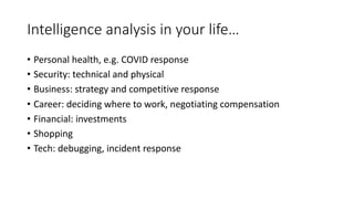 Intelligence Analysis 101 | PDF