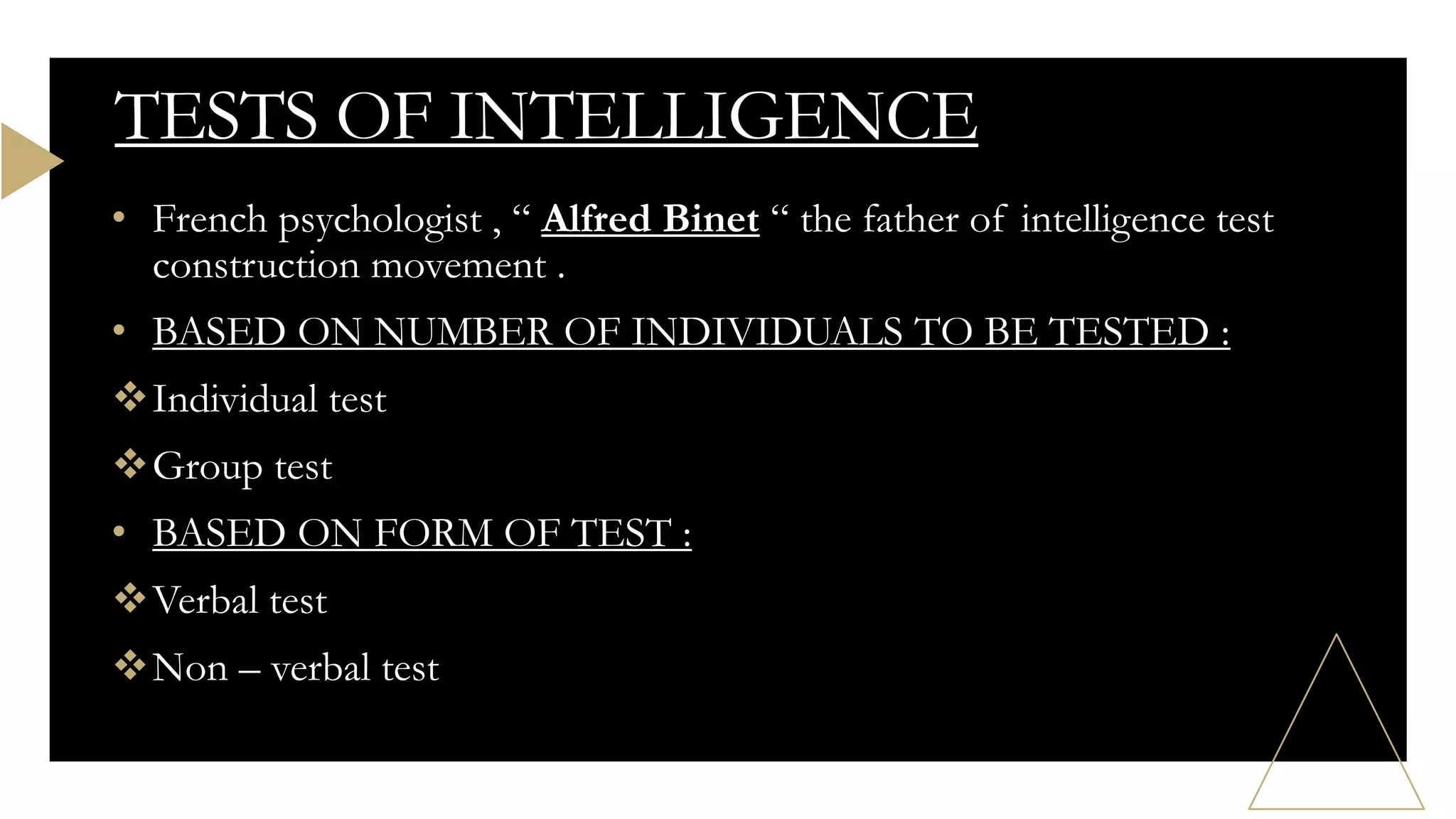 Intelligence and aptitude tests | PPTX