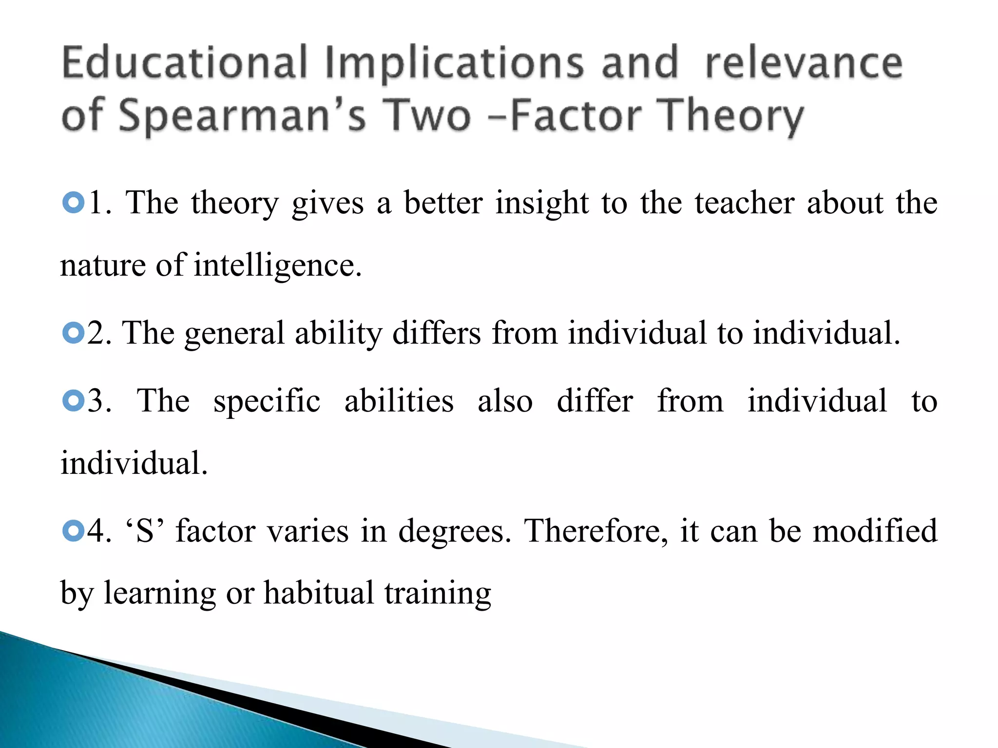 Intelligence and two factor theory | PPTX