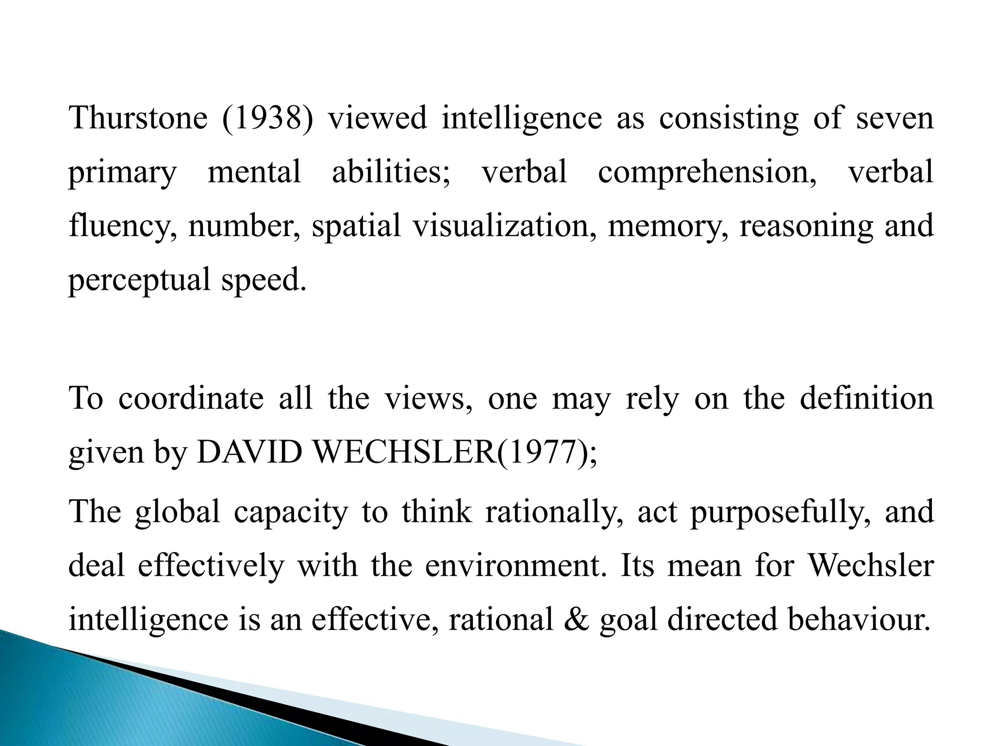 Intelligence and two factor theory | PPTX