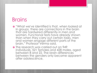 Intelligence battles between males and females | PPTX | Brain and ...