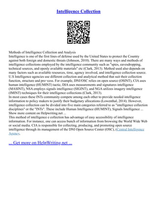 Intelligence Collection | PDF