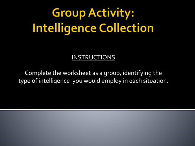 Intelligence Collection and Analysis | PPT