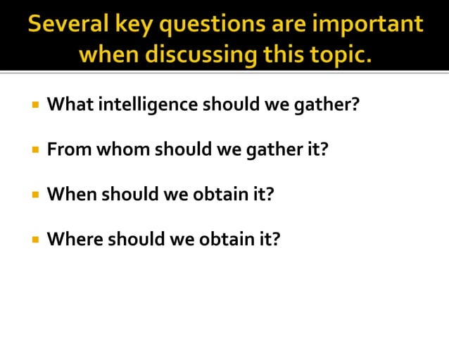 Intelligence Collection and Analysis | PPT