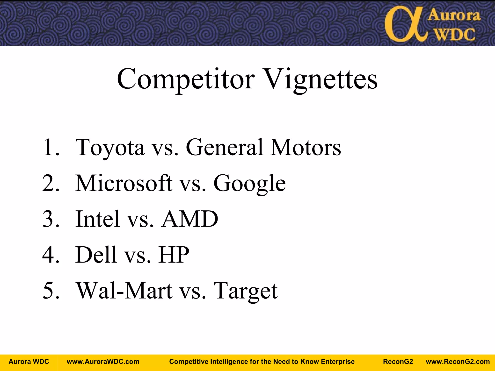 Intelligence-Driven Innovation & Product Development: an Exercise-Driven, Interactive Workshop ...