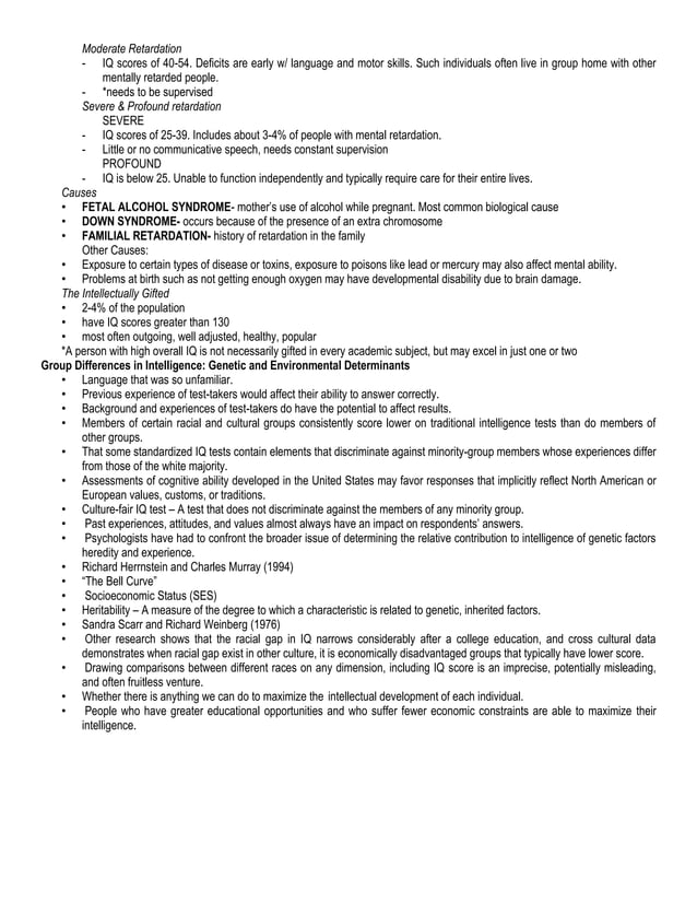 Intelligence(Handouts) | DOCX | Educational Assessment | Education