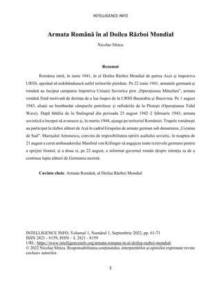 Armata Română în al Doilea Război Mondial | PDF