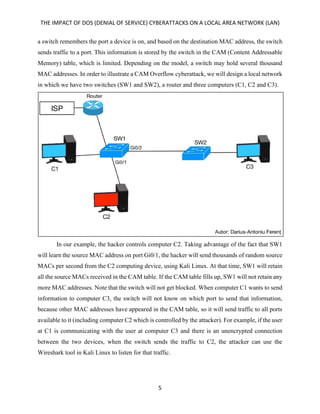 The impact of DoS (Denial of Service) cyberattacks on a Local Area Network (LAN) | PDF