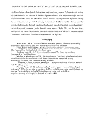The impact of DoS (Denial of Service) cyberattacks on a Local Area Network (LAN) | PDF