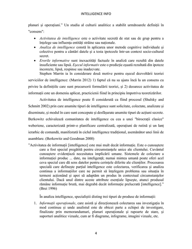Activitatea de intelligence – Ciclul intelligence | PDF