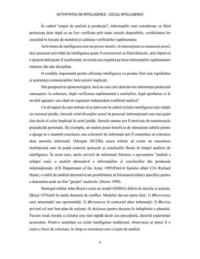 Activitatea de intelligence – Ciclul intelligence | PDF